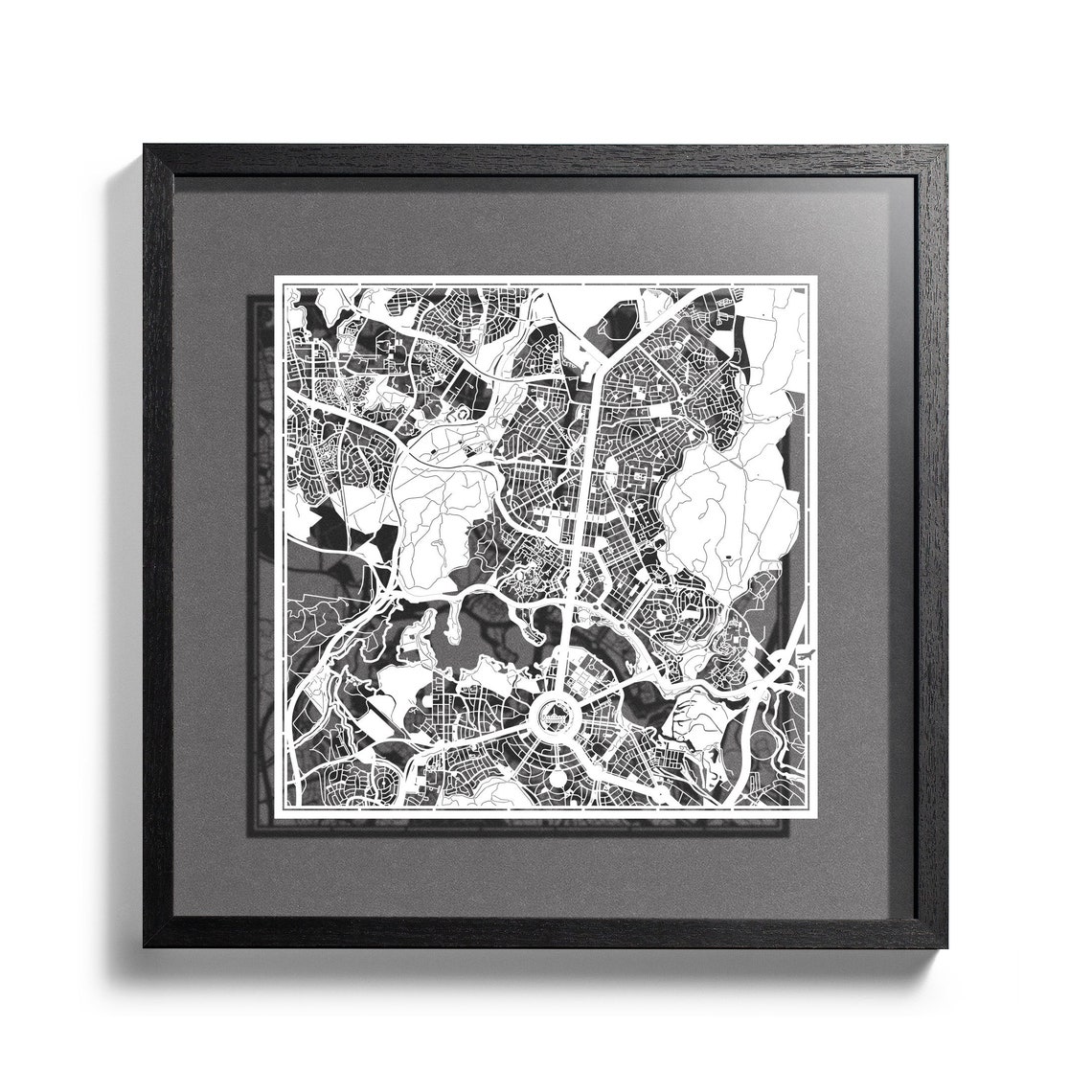 Melbourne / Canberra Paper Cut Map 1212 In. Paper Art IDEAL - Etsy