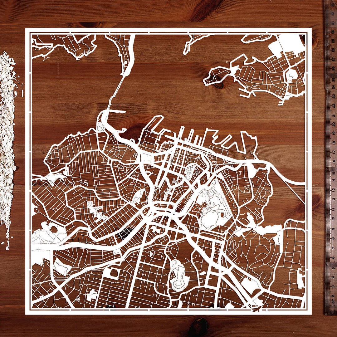 Paper Cut Map Auckland. 12×12 In. Paper Art IDEAL GIFTS - Etsy