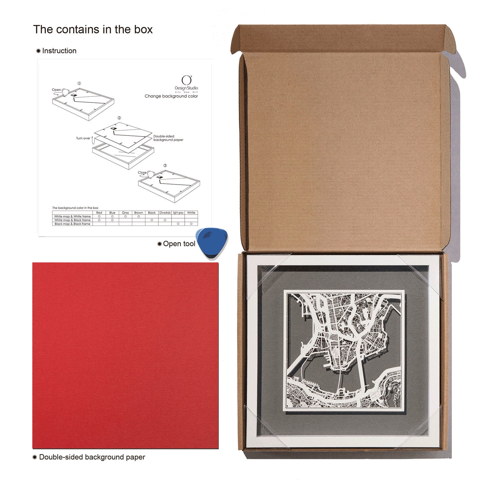 London Paper Cut Map Framed White Map White Frame 9x9 | Etsy