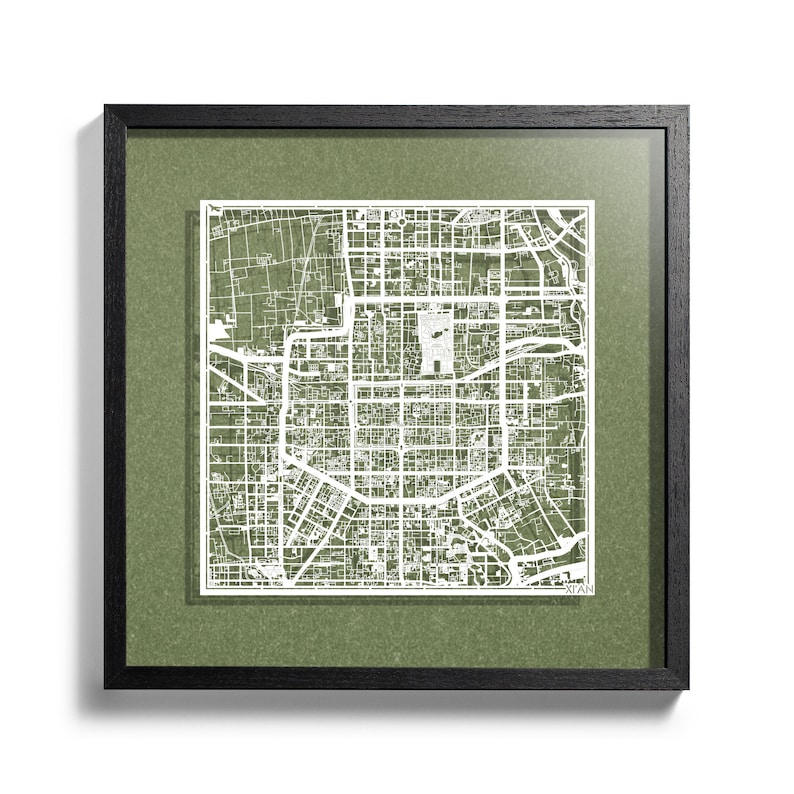 Xi'an / Taiyuan Paper Cut Map 3D Framed 18x18 Inches - Etsy
