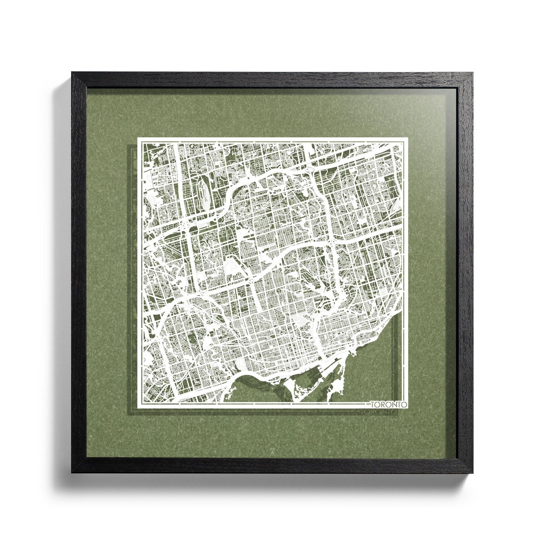 Toronto, Downtown Toronto Paper Cut Map, 3D Framed 18x18 Inches, Gift ...