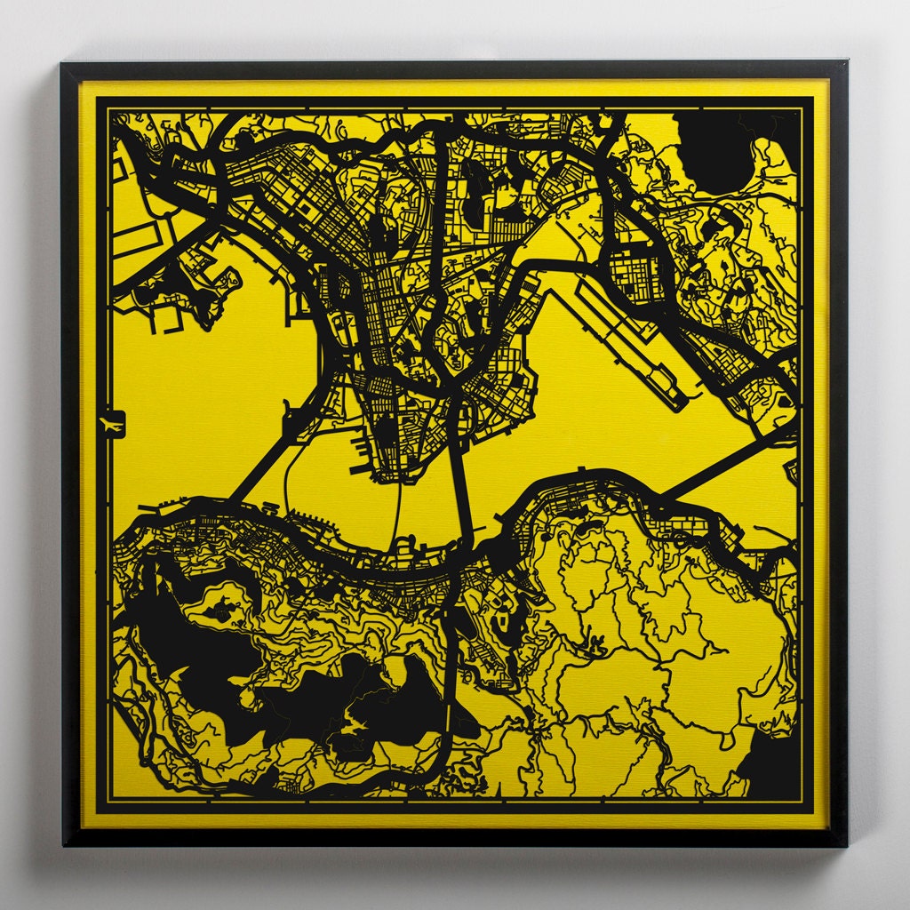 Hong Kong / Shenzhen Paper Cut Map 1212 In. Paper Art IDEAL - Etsy