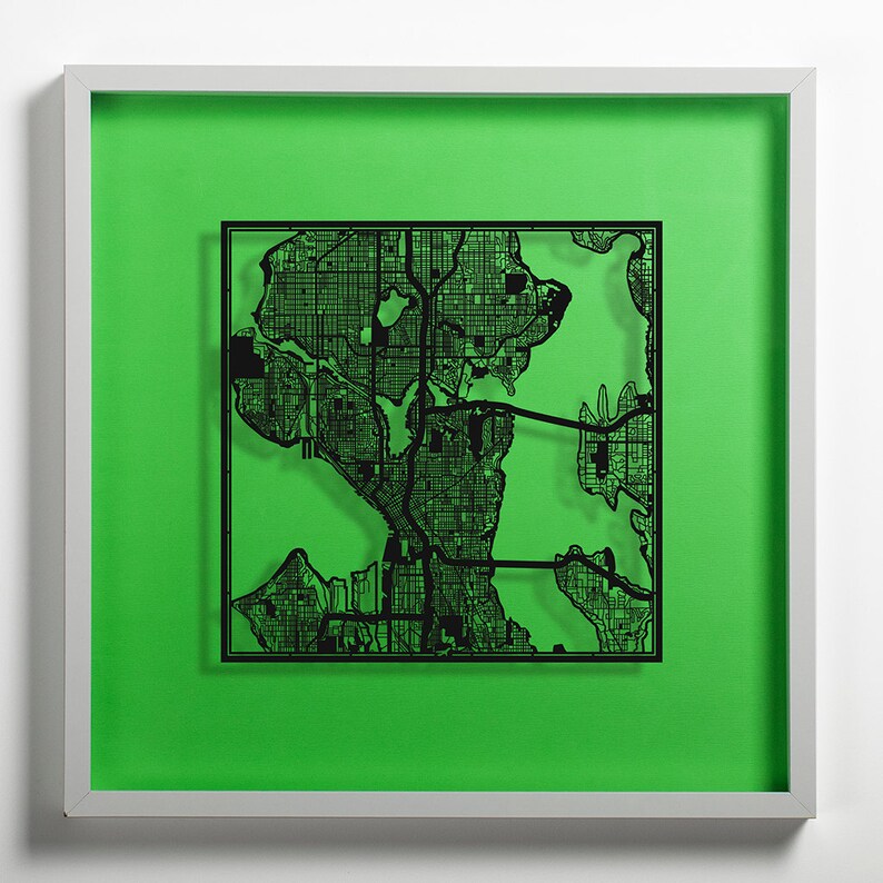 Paper Cut Map Seattle 1212 In. Paper Art IDEAL GIFTS - Etsy