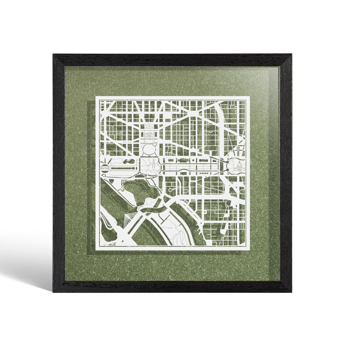 Washington D.C. Paper Cut Map Framed White Map White Frame - Etsy