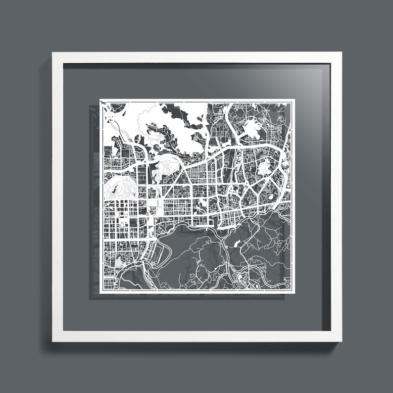 Hong Kong / Shenzhen Paper Cut Map 1212 In. Paper Art IDEAL - Etsy