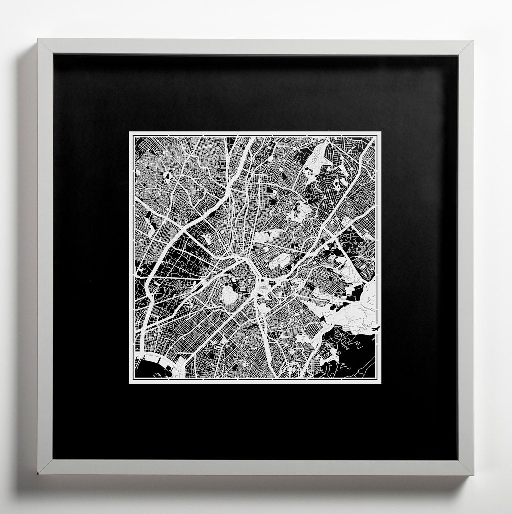 Paper Cut Map Athens 1212 In. Paper Art IDEAL GIFTS - Etsy