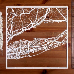 Buffalo, Long Island, Paper Cut Map12×12 In. Paper Art IDEAL GIFTS - Etsy