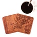 Istanbul Map Coaster, One Piece, Sapele Wooden Coaster With City Map ...