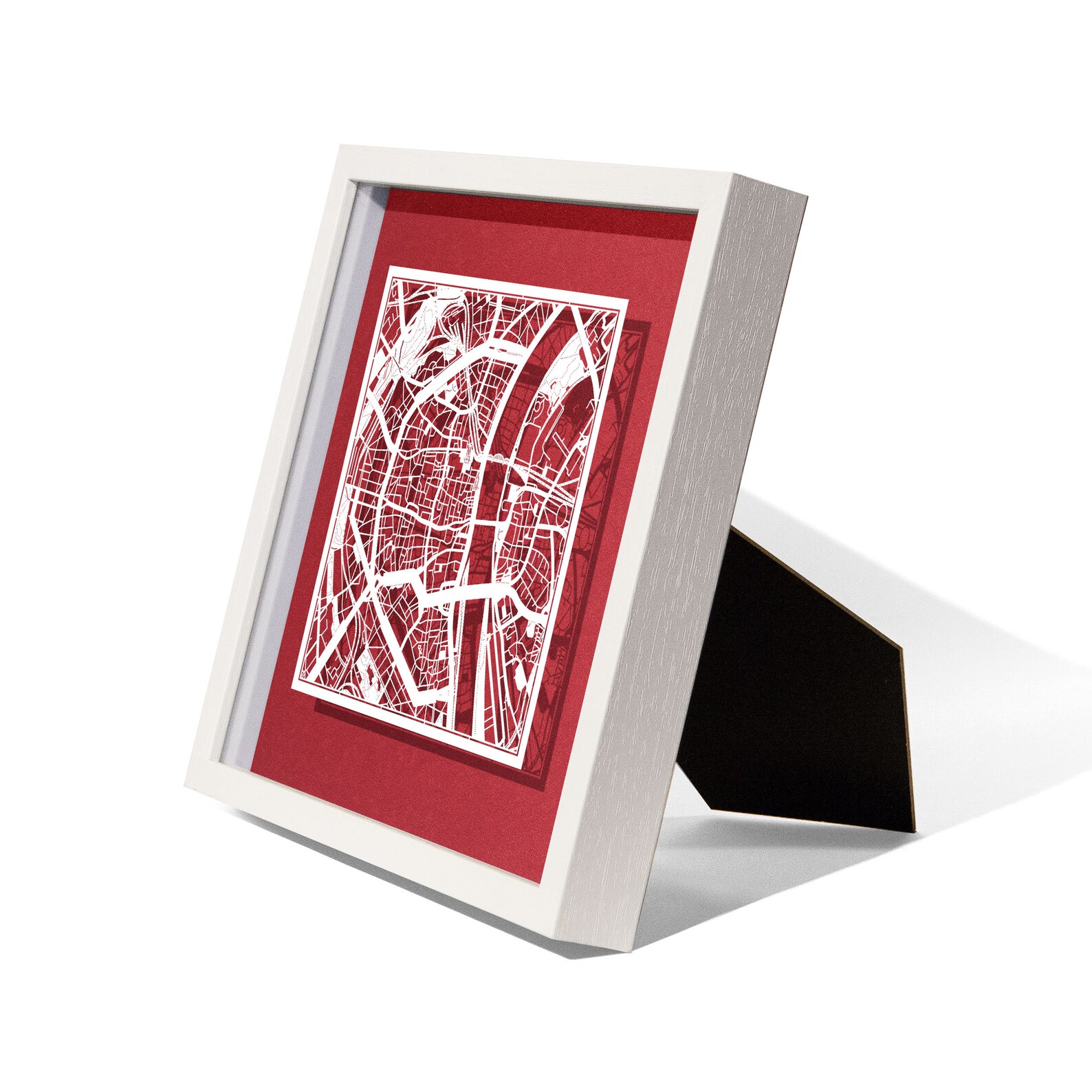 Cologne Paper Cut Map Framed White Map White Frame 9x9 | Etsy