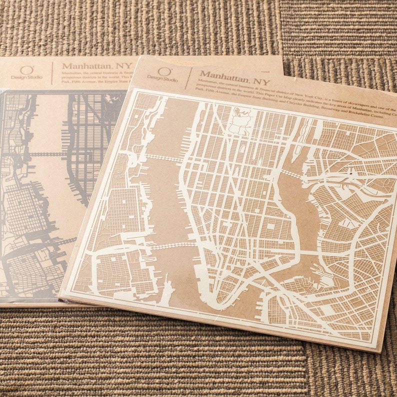 Paper Cut Map Manhattan NY. 1212 In. Paper Art IDEAL GIFTS - Etsy