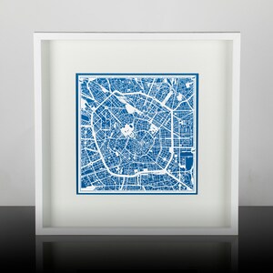 Paper Cut Map Milan 12×12 In. Paper Art IDEAL GIFTS - Etsy