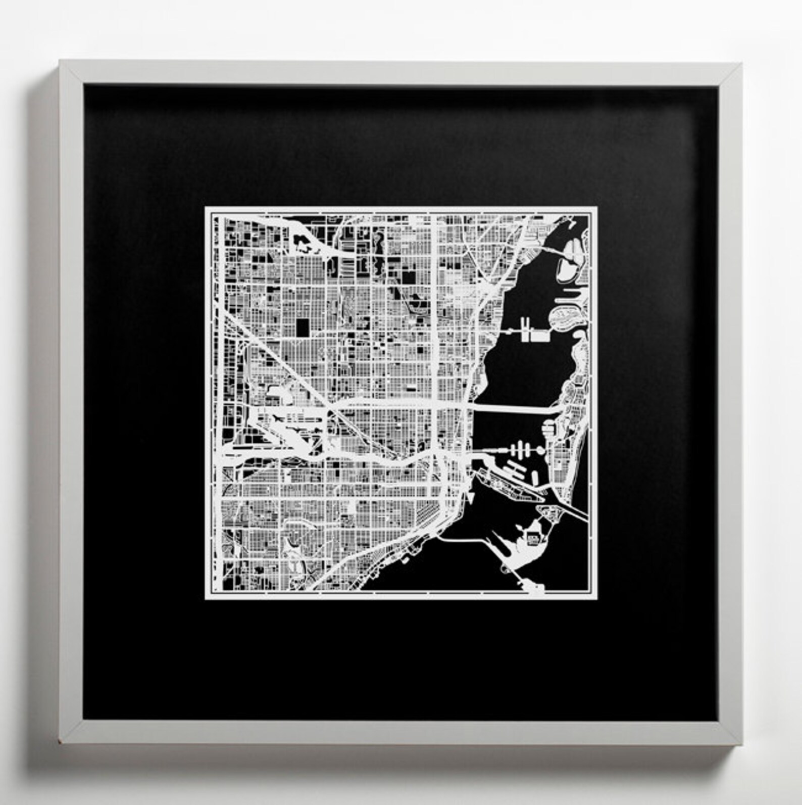 Paper Cut Map Miami 1212 In. Paper Art IDEAL GIFTS - Etsy
