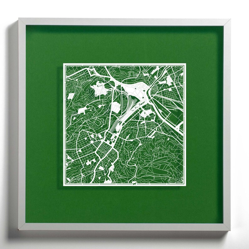 Paper Cut Map Stuttgart 1212 In. Paper Art IDEAL GIFTS | Etsy