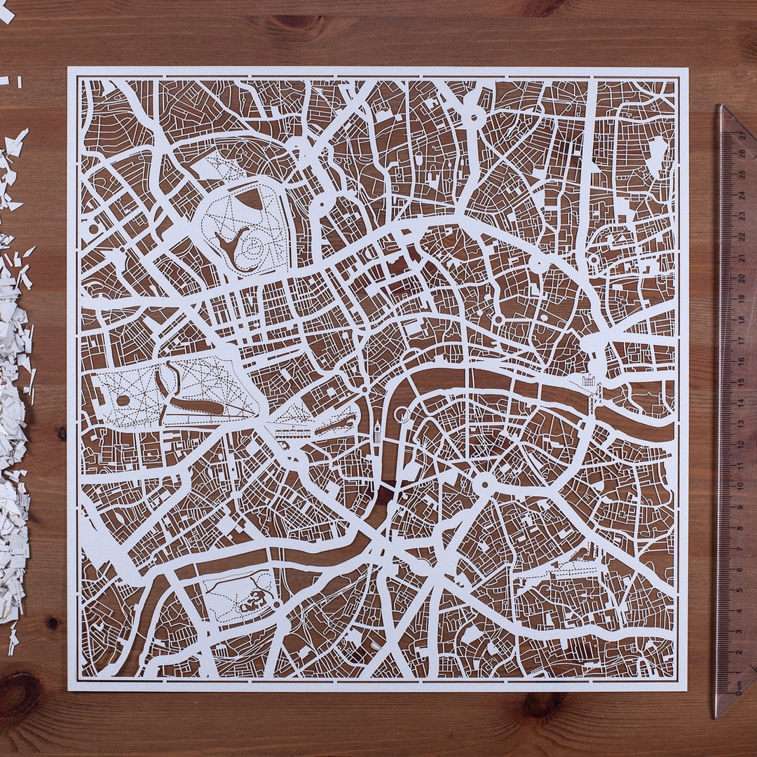 Paper Cut Map London 12×12 In. Paper Art IDEAL GIFTS - Etsy