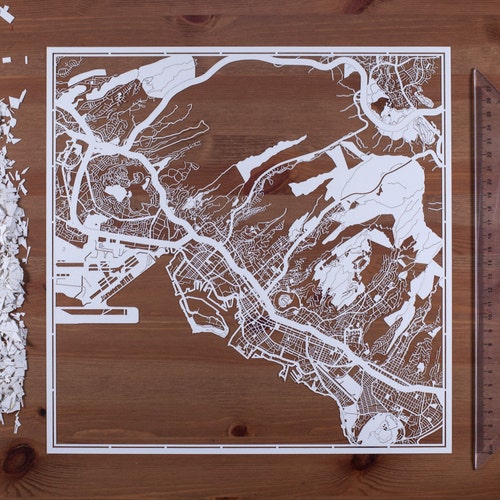 Paper Cut Map Manhattan NY. 1212 In. Paper Art IDEAL GIFTS - Etsy