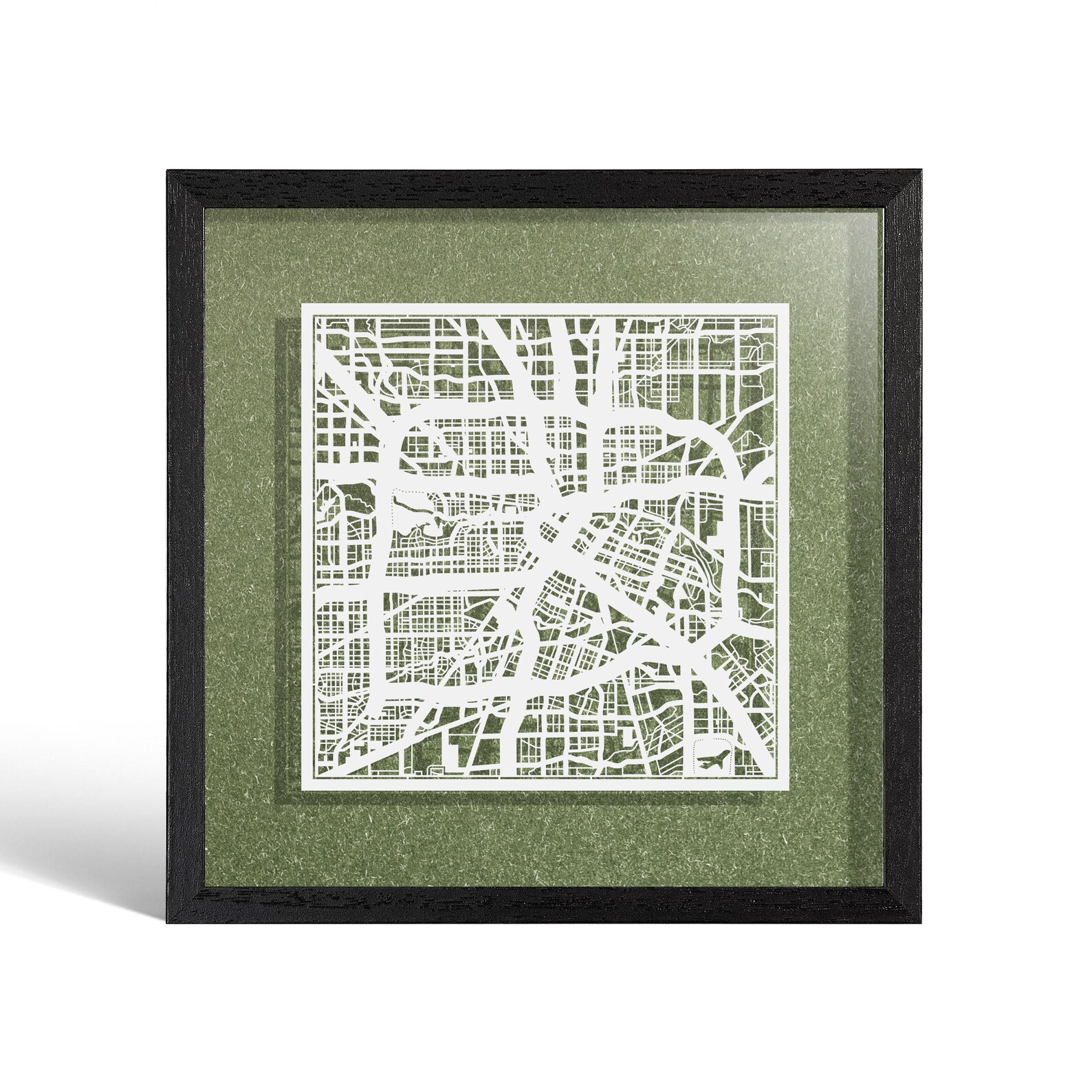 Houston Paper Cut Map Framed White Map White Frame 9x9 - Etsy