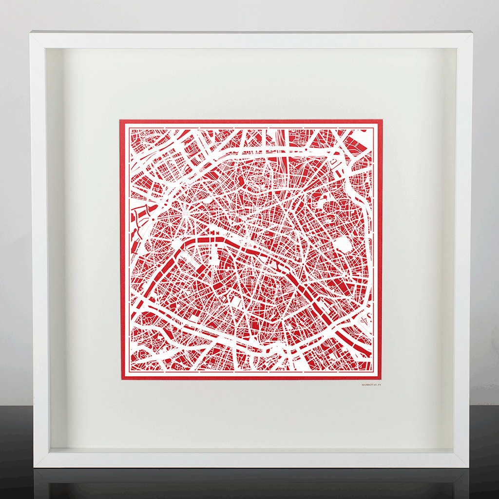 Paper Cut Map Paris 1212 In. Paper Art IDEAL GIFTS - Etsy