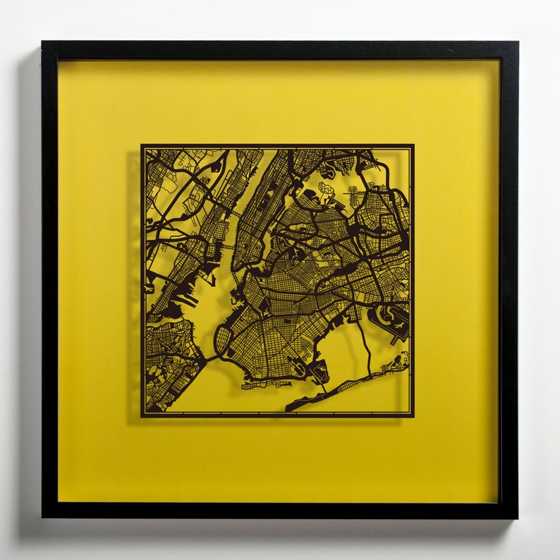 Paper Cut Map New York, 12×12 In. Paper Art IDEAL GIFTS - Etsy