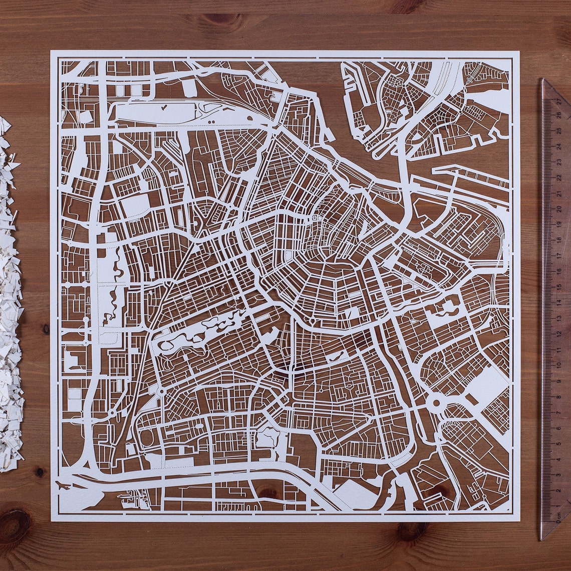Paper Cut Map Amsterdam 1212 In. Paper Art IDEAL GIFTS | Etsy
