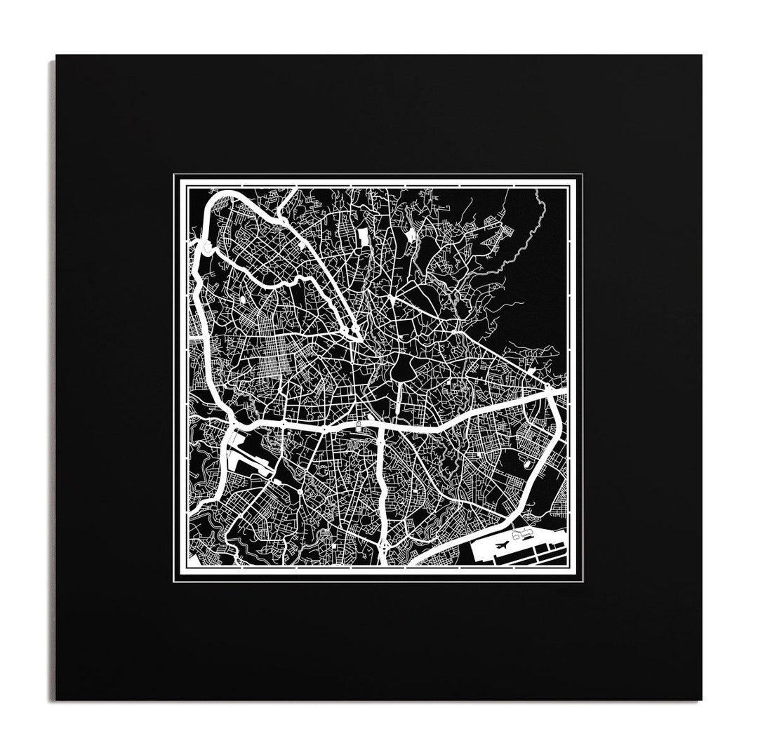 Paper Cut Map Addis Ababa, 3D Framed 18x18 Inches, Gift Boxed, 4 ...