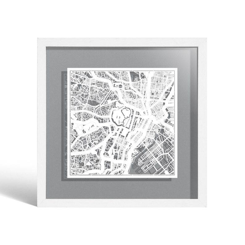 Tokyo Paper Cut Map Framed White Map White Frame 9x9 | Etsy