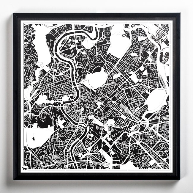 Paper Cut Map Rome 12×12 In. Paper Art IDEAL GIFTS - Etsy