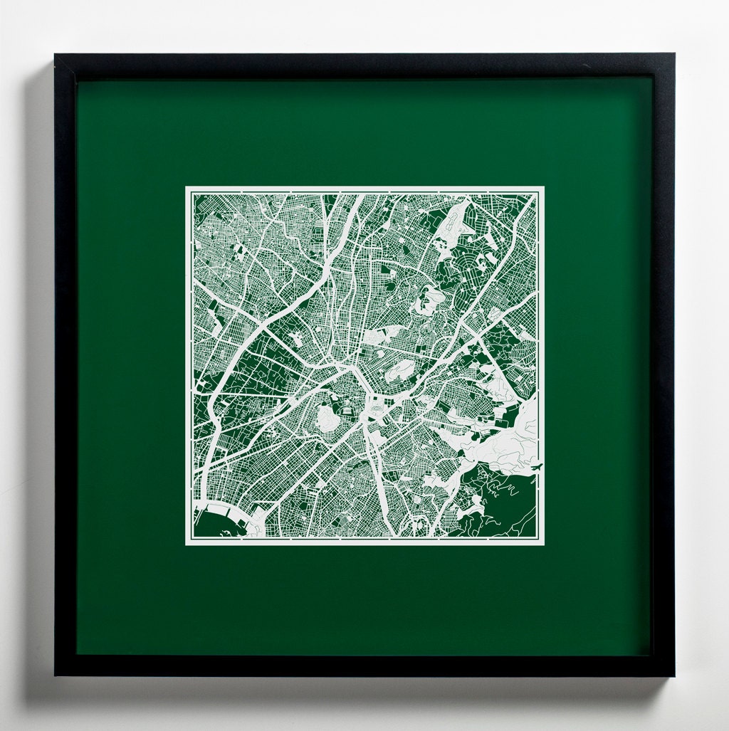 Paper Cut Map Athens 1212 In. Paper Art IDEAL GIFTS - Etsy