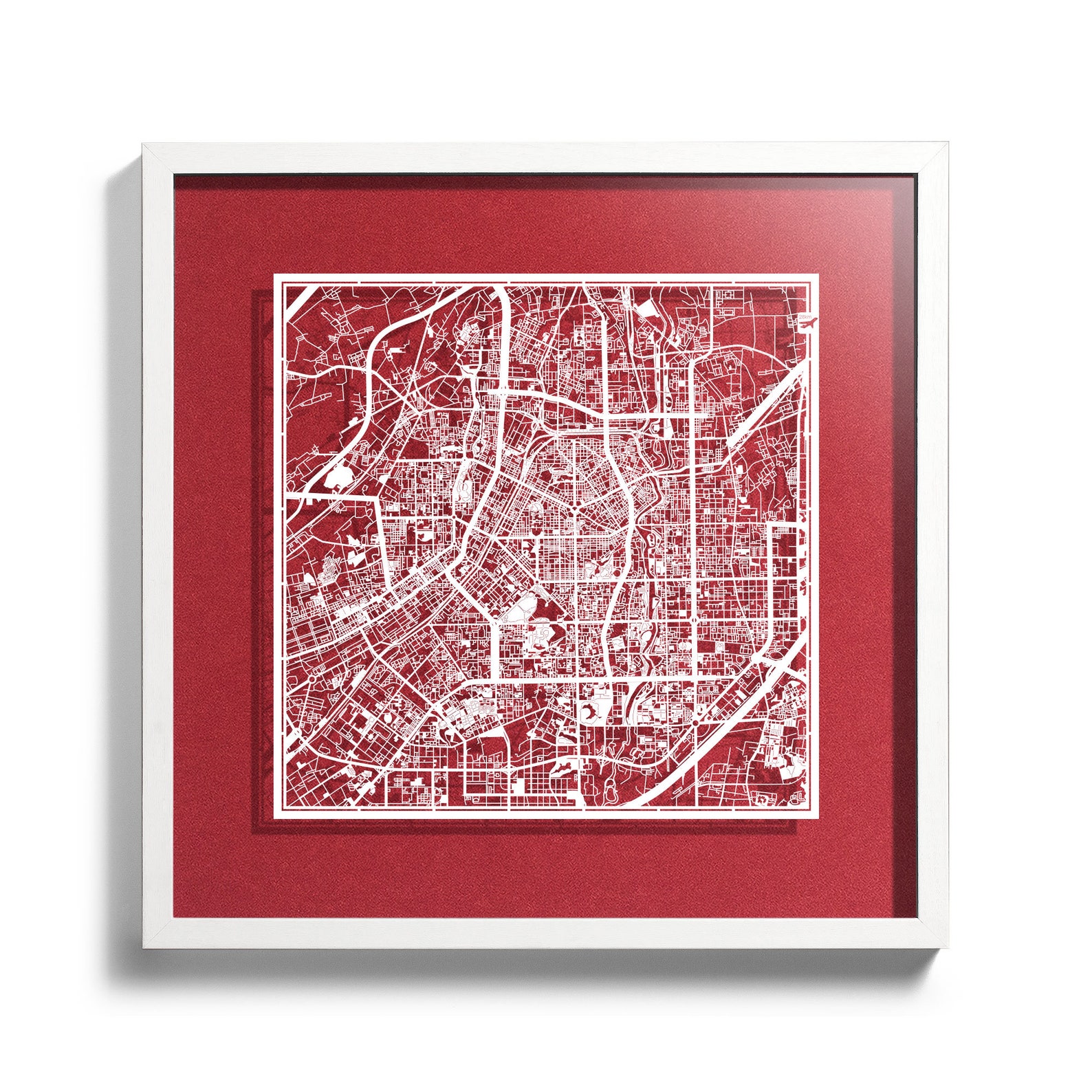 Harbin / Changchun Paper Cut Map 12×12 In. Paper Art IDEAL GIFTS - Etsy