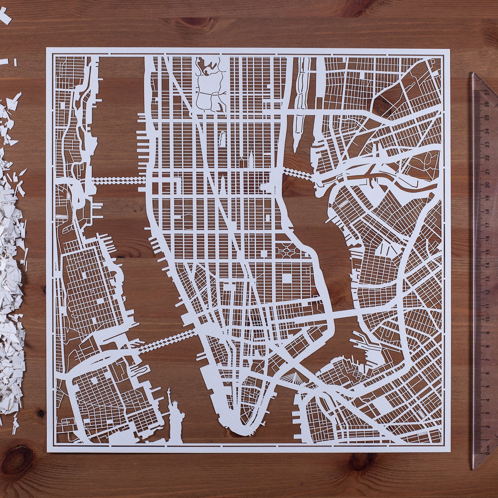 Paper Cut Map Manhattan NY. 1212 In. Paper Art IDEAL GIFTS | Etsy