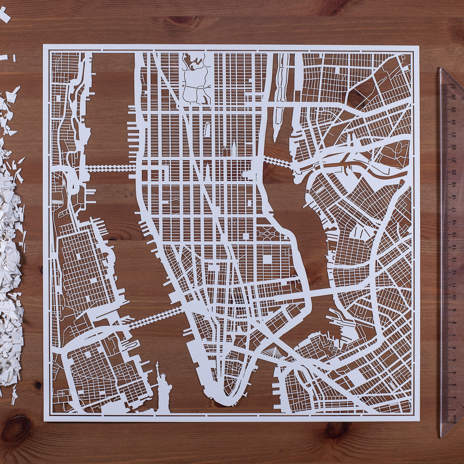 Paper Cut Map Manhattan NY. 1212 In. Paper Art IDEAL GIFTS - Etsy
