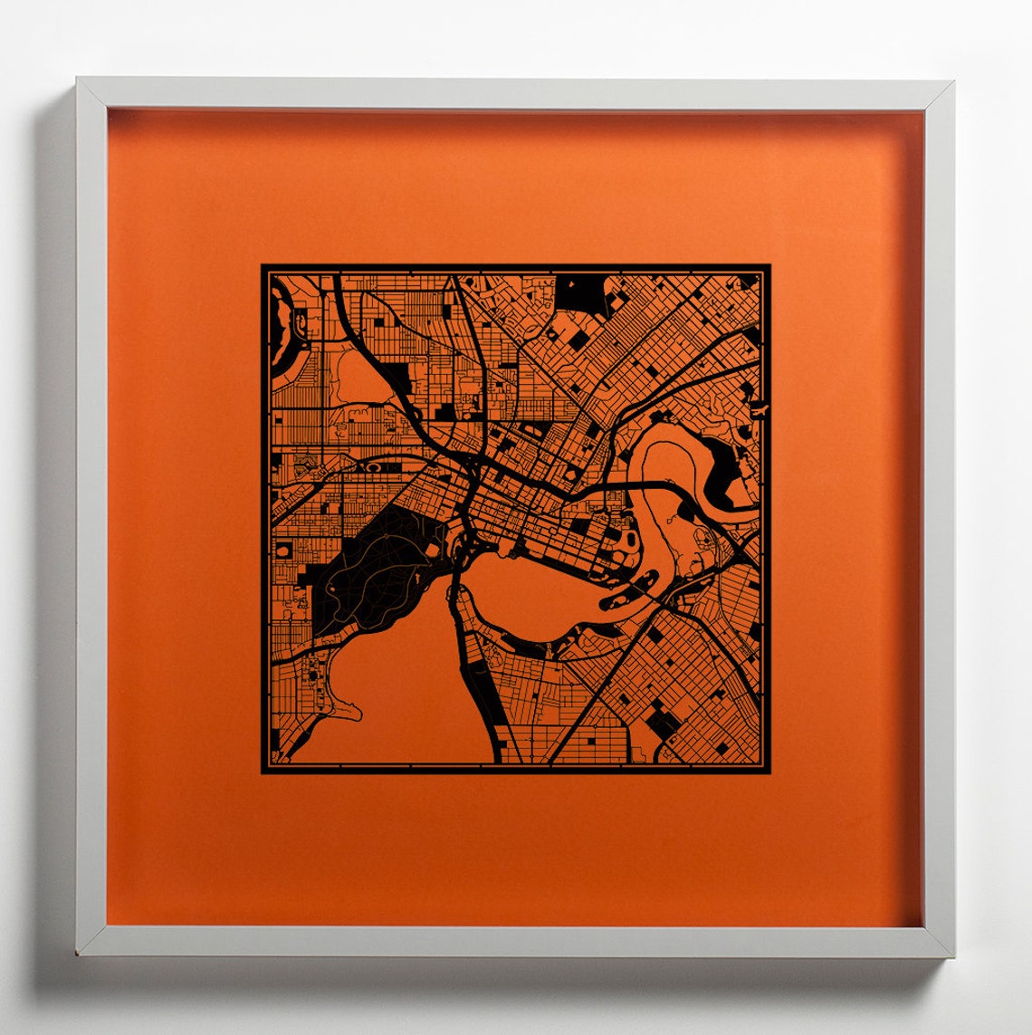 Paper Cut Map Perth, 12×12 In. Paper Art IDEAL GIFTS - Etsy