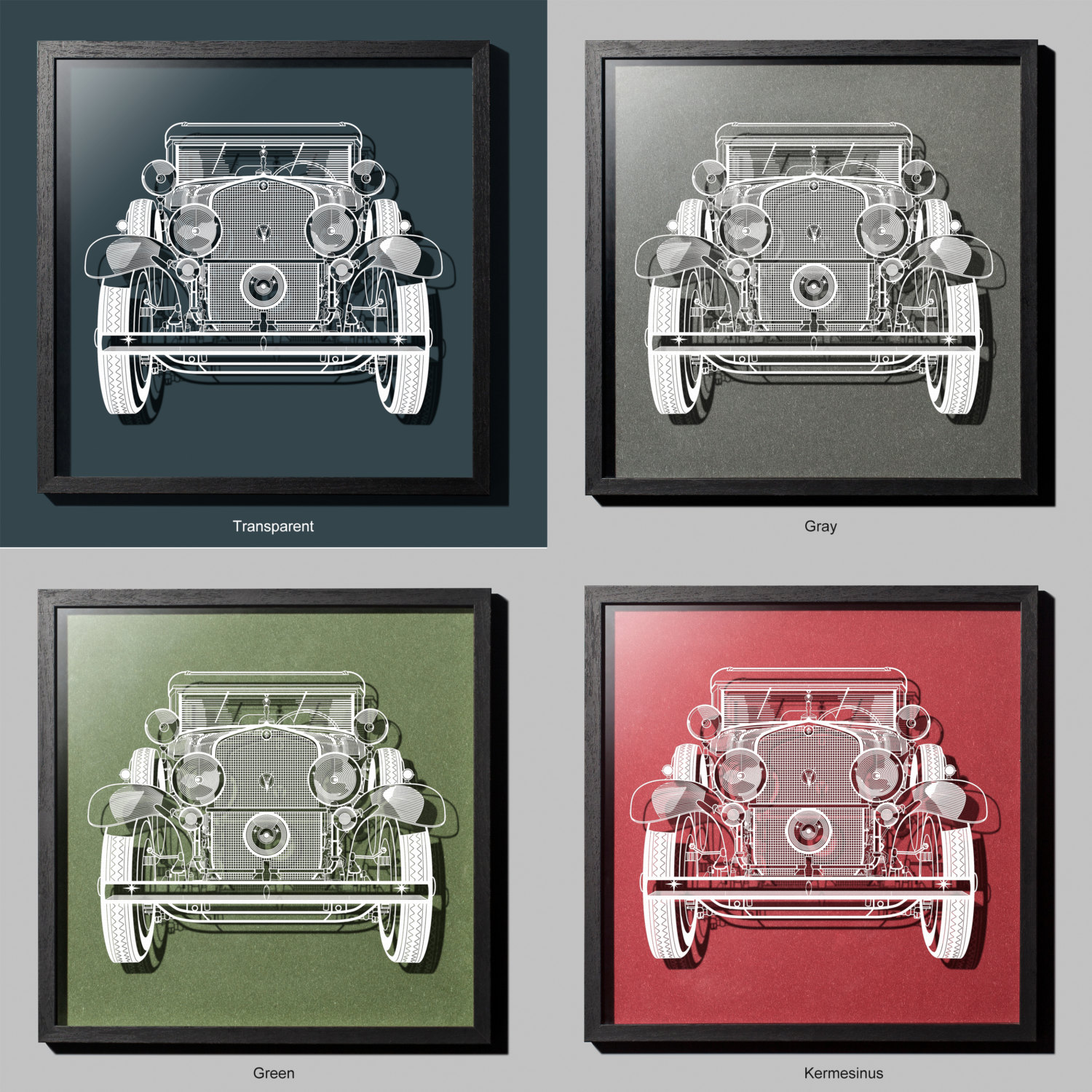 Paper-cut Antique Car 18 In. Framed Original Size Paper Art - Etsy