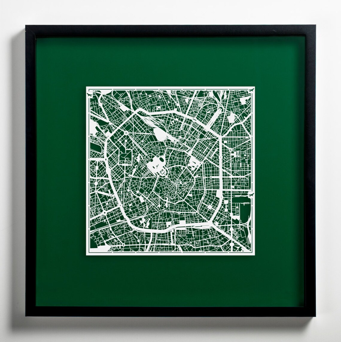 Paper Cut Map Milan 12×12 In. Paper Art IDEAL GIFTS - Etsy