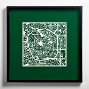 Paper Cut Map Milan 12×12 In. Paper Art IDEAL GIFTS - Etsy