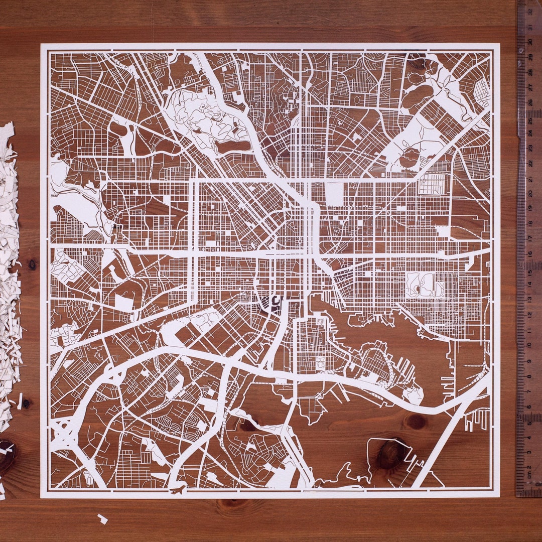Paper Cut Map Baltimore 12×12 In. Paper Art IDEAL GIFTS - Etsy