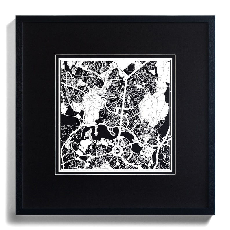 Melbourne / Canberra Paper Cut Map 1212 In. Paper Art IDEAL - Etsy
