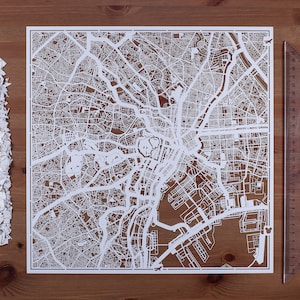 Paper Cut Map Tokyo 12×12 In. Paper Art IDEAL GIFTS - Etsy
