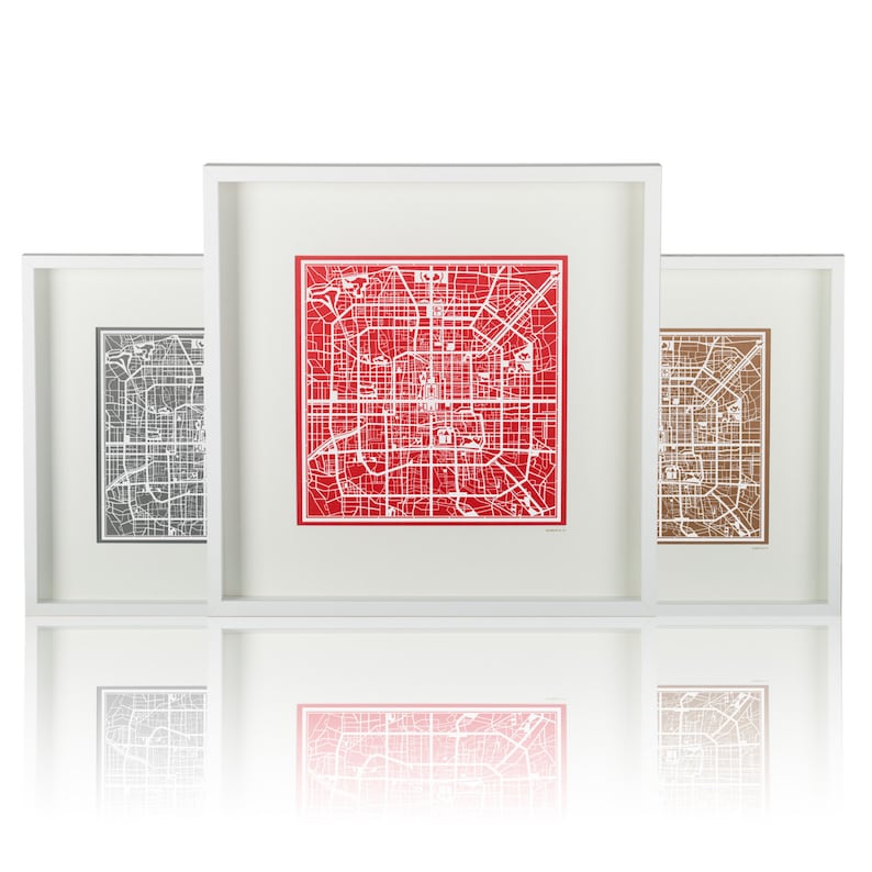 Paper Cut Map Beijing 12×12 In. Paper Art IDEAL GIFTS - Etsy
