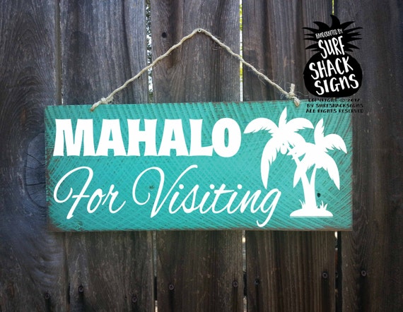 Mahalo Sign Guest House Sign Thank You Sign Thanks for | Etsy