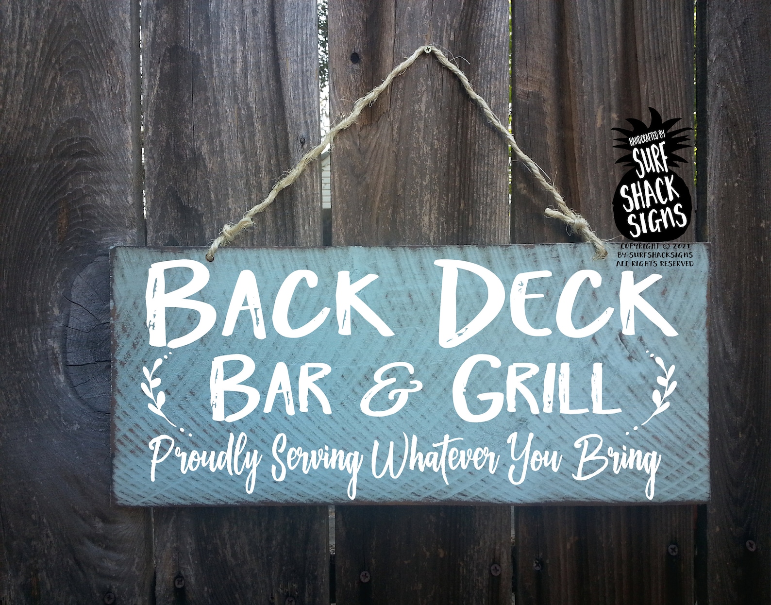 Back deck bar and grill proudly serving whatever you bring | Etsy