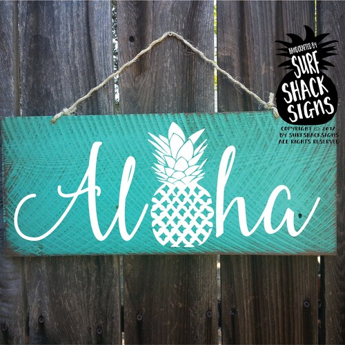 ALOHA SIGN Aloha Signs ALOHA Hawaiian Greeting Sign | Etsy