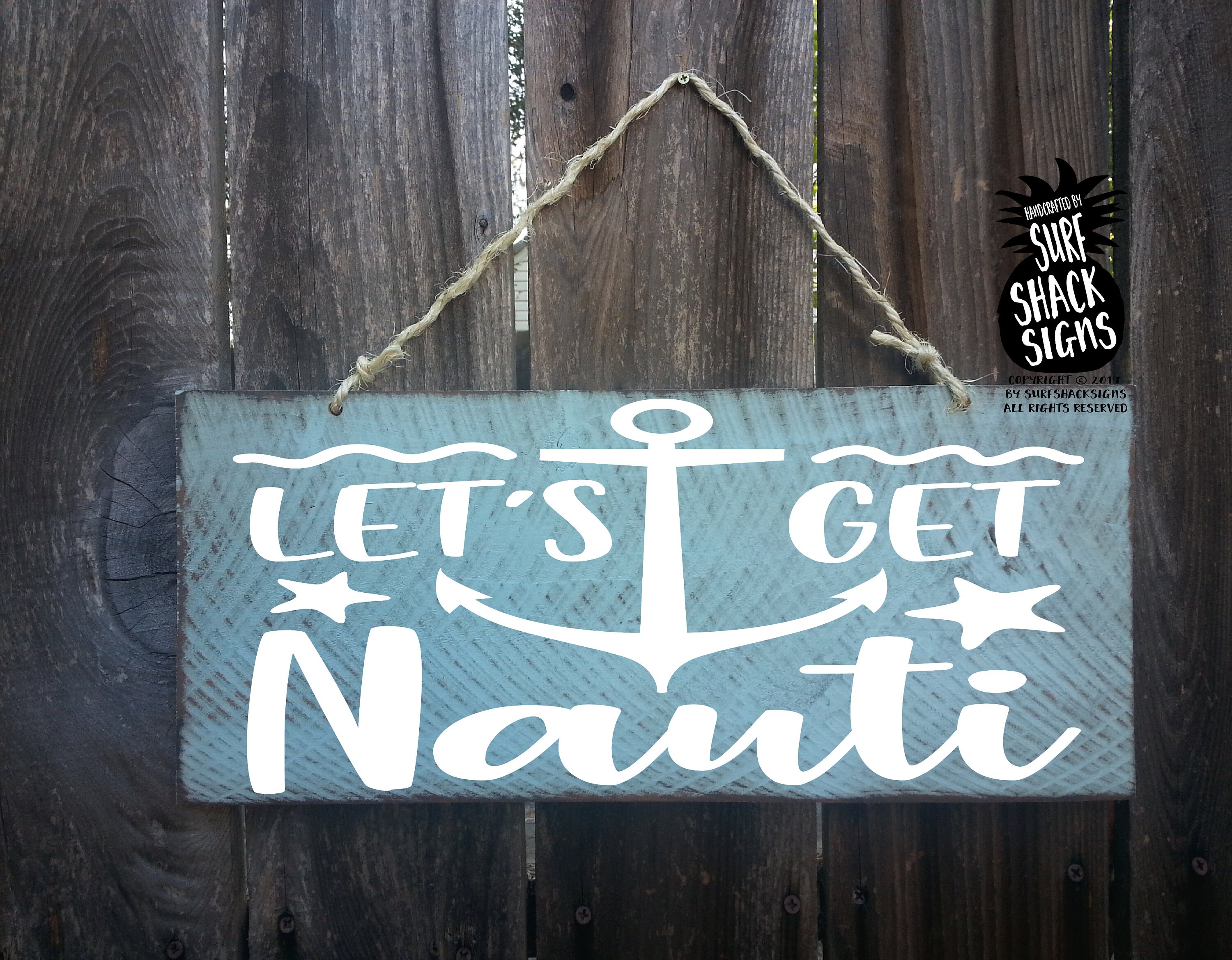 Let's get nauti rustic wood hand painted sign bachelorette | Etsy
