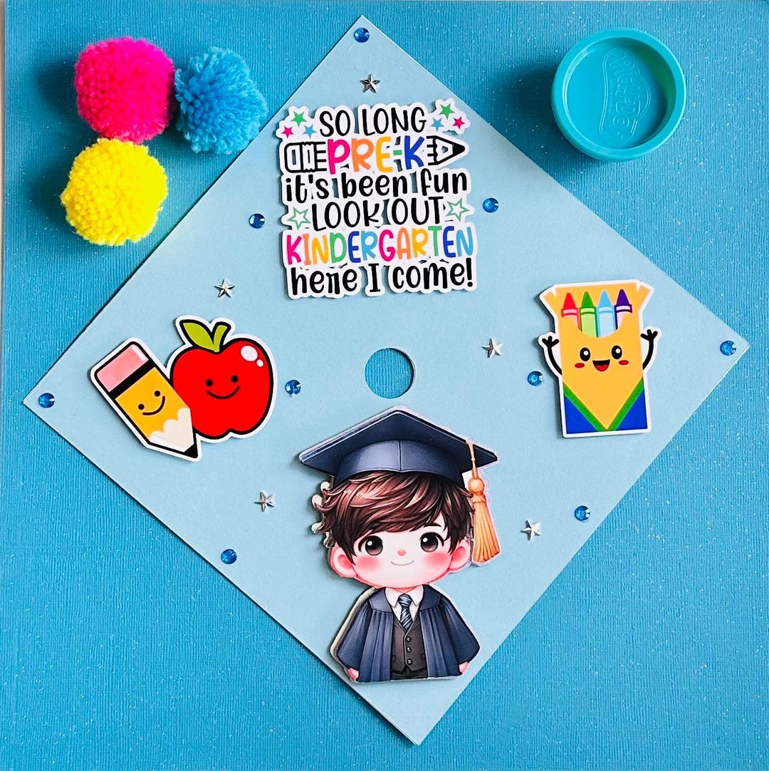 Graduation Boy Cap Topper | Personalized Decorated Kids Cap | Class of ...