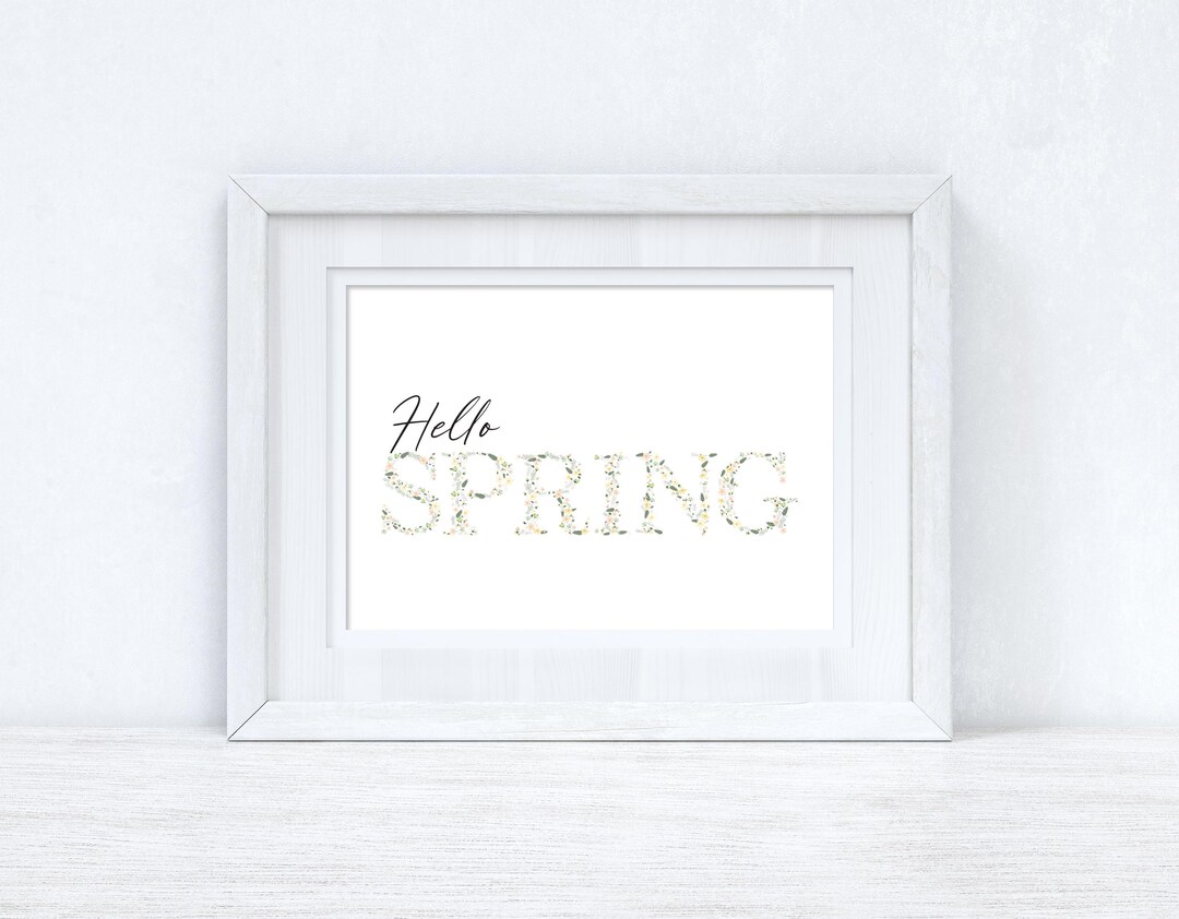 Hello Spring Landscape Floral Letters Spring Seasonal Wall Home Decor ...