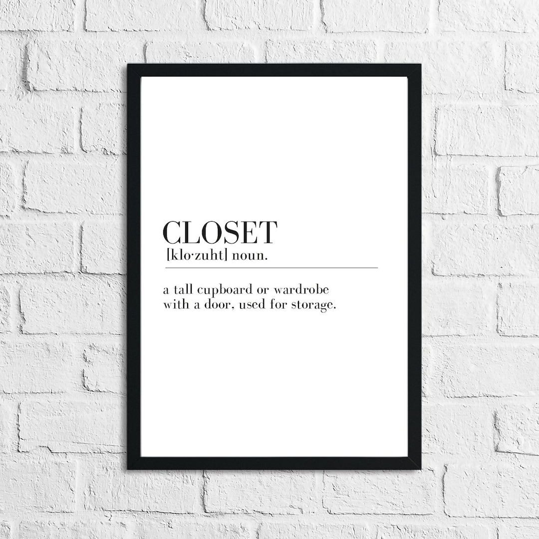 Closet Definition Dressing Room Simple Wall Home Decor Print - Etsy