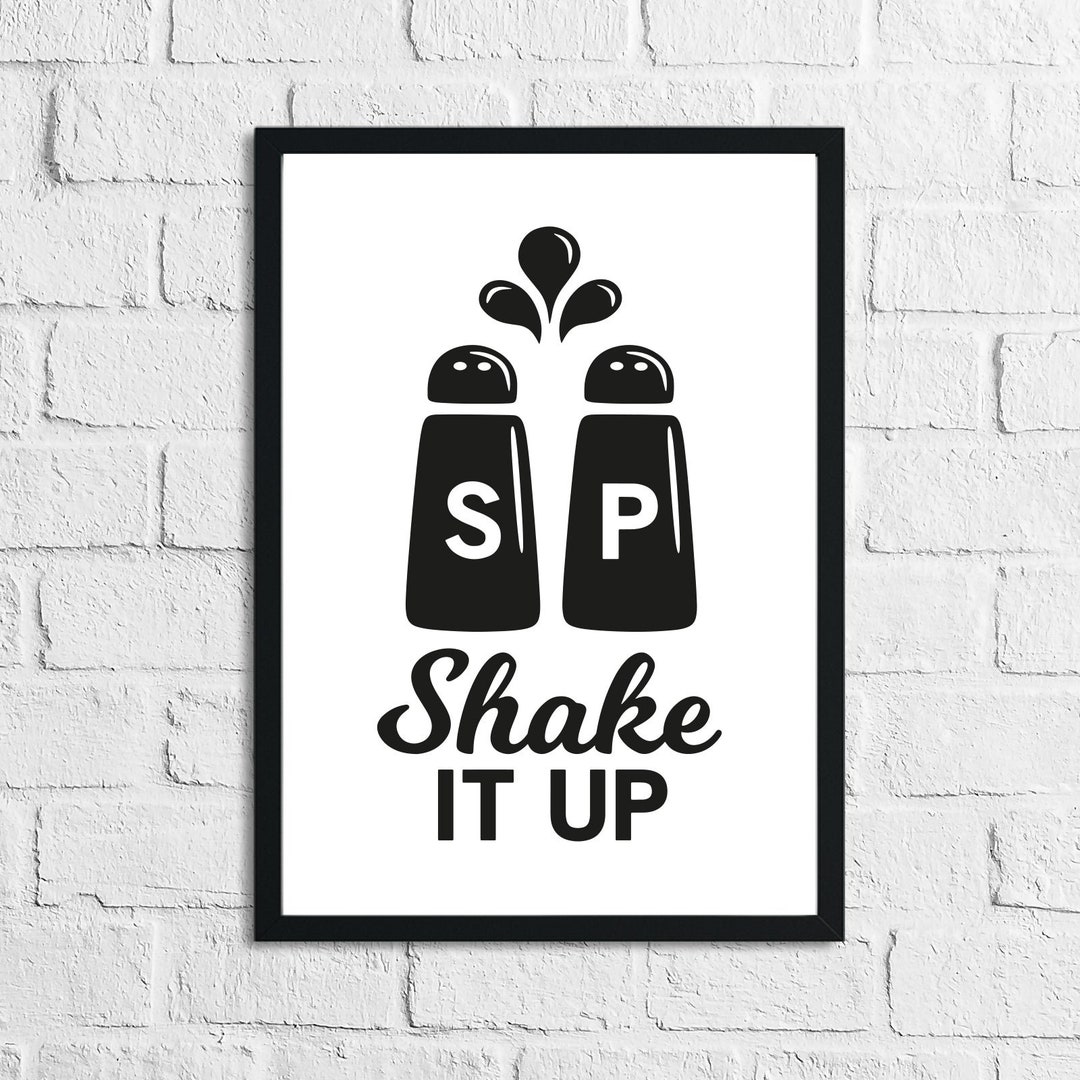 Shake It up Humorous Kitchen Home Simple Modern Wall Art Print Unframed ...