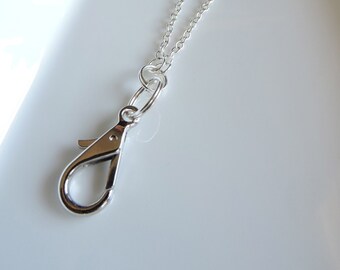 Silver ID Badge Holder Silver Chain Lanyard Chain Id Badge | Etsy