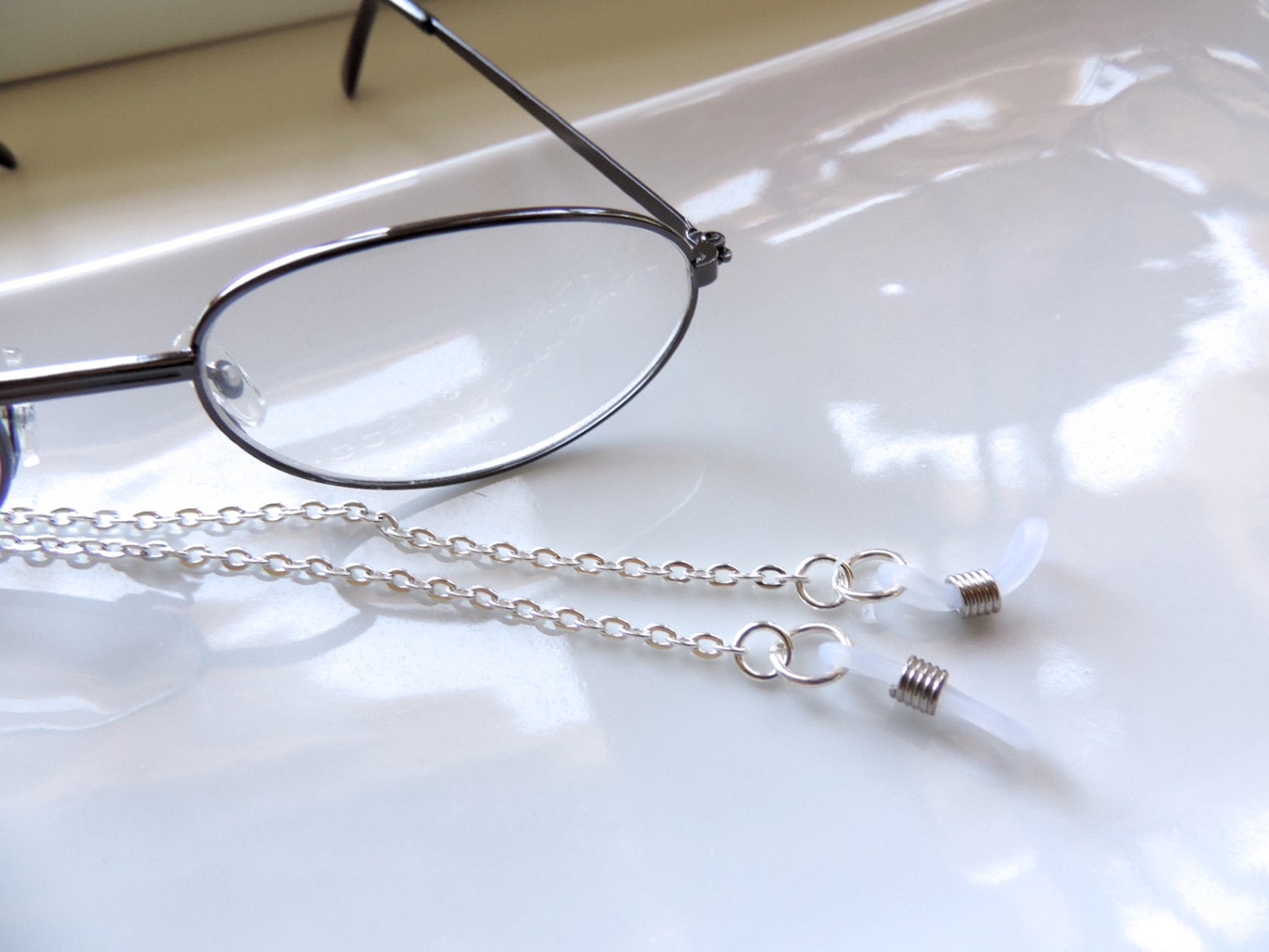 Silver Eyeglass Chain - Chain Reading Glassess Holders - Reading ...
