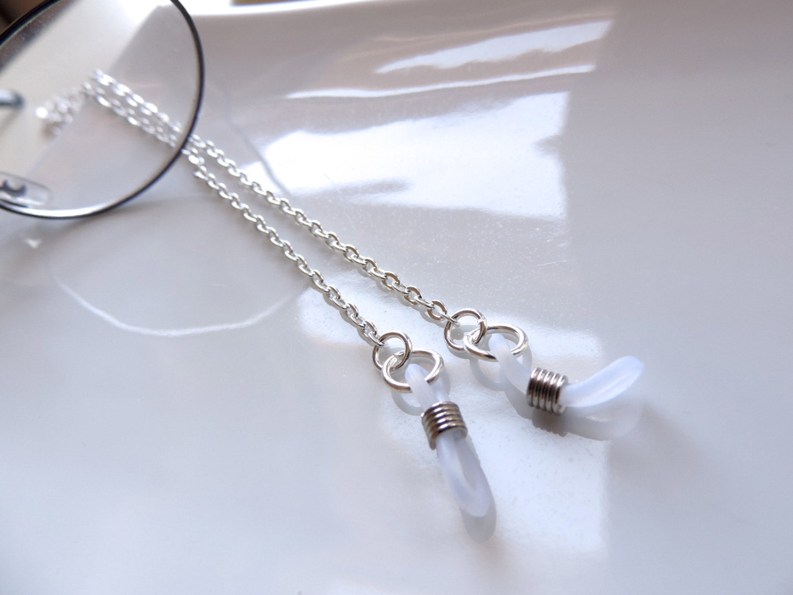 Silver Eyeglass Chain - Chain Reading Glassess Holders - Reading ...