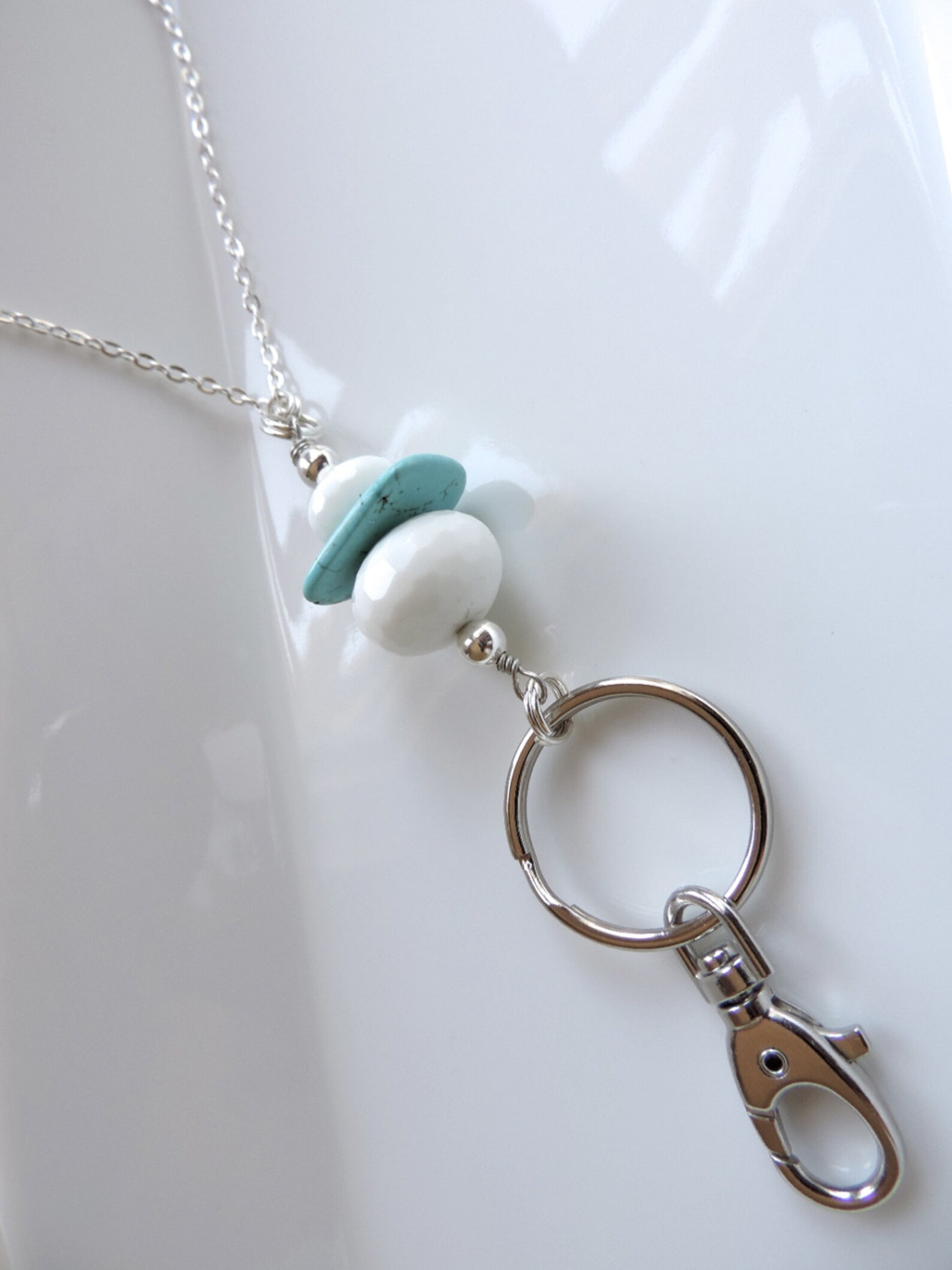 Silver ID Badge Holder, Silver Chain Lanyard, Chain Id Badge Holder ...